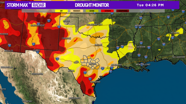 Texas Drought Monitor - Texas Storm Track